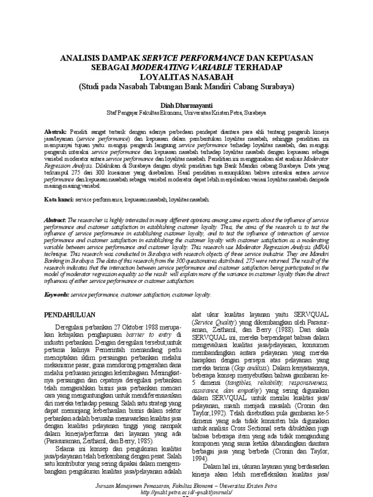 Analisis Service Performance Dan Kepuasan | PDF