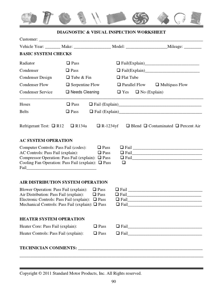 Diagnostic & Visual Inspection Worksheet | PDF | Computers