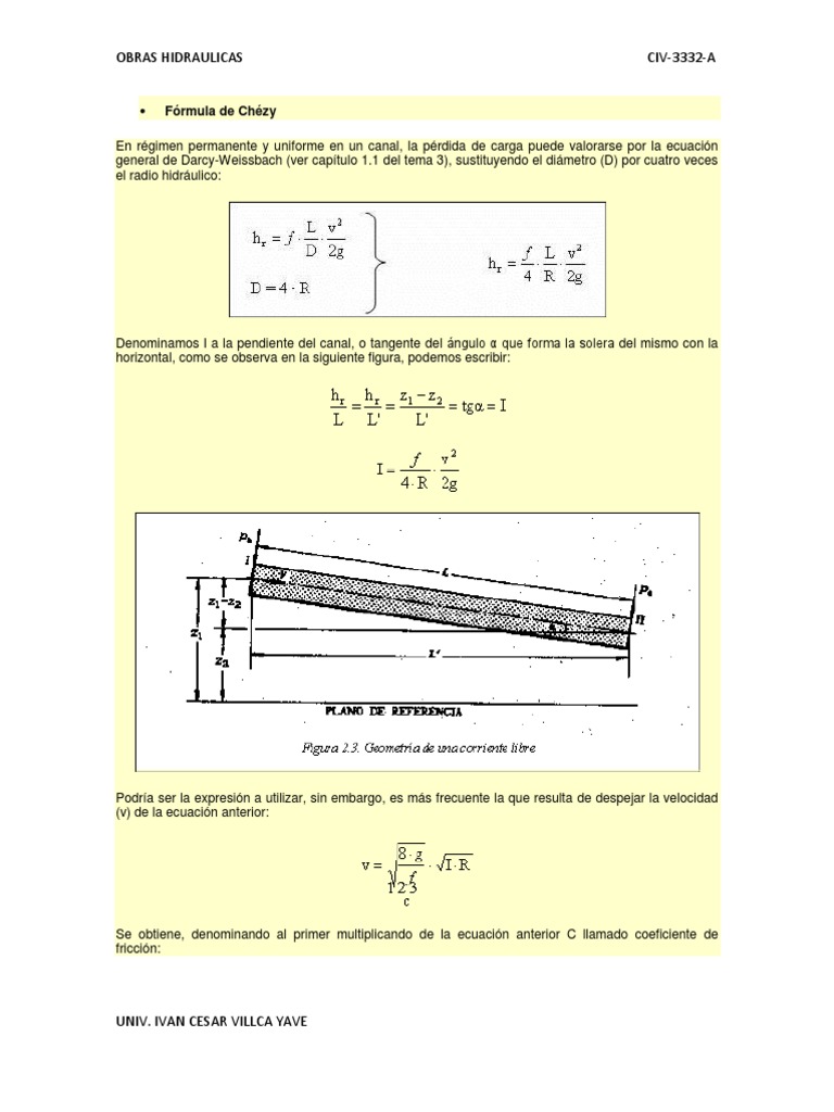Coeficientes de Rugosidad | PDF | Pendiente | Objetos matemáticos