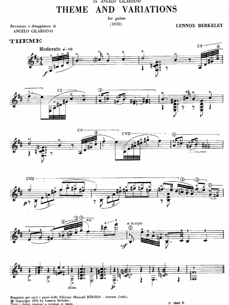 Lennox Berkeley - Theme and Variations Op.5 | PDF