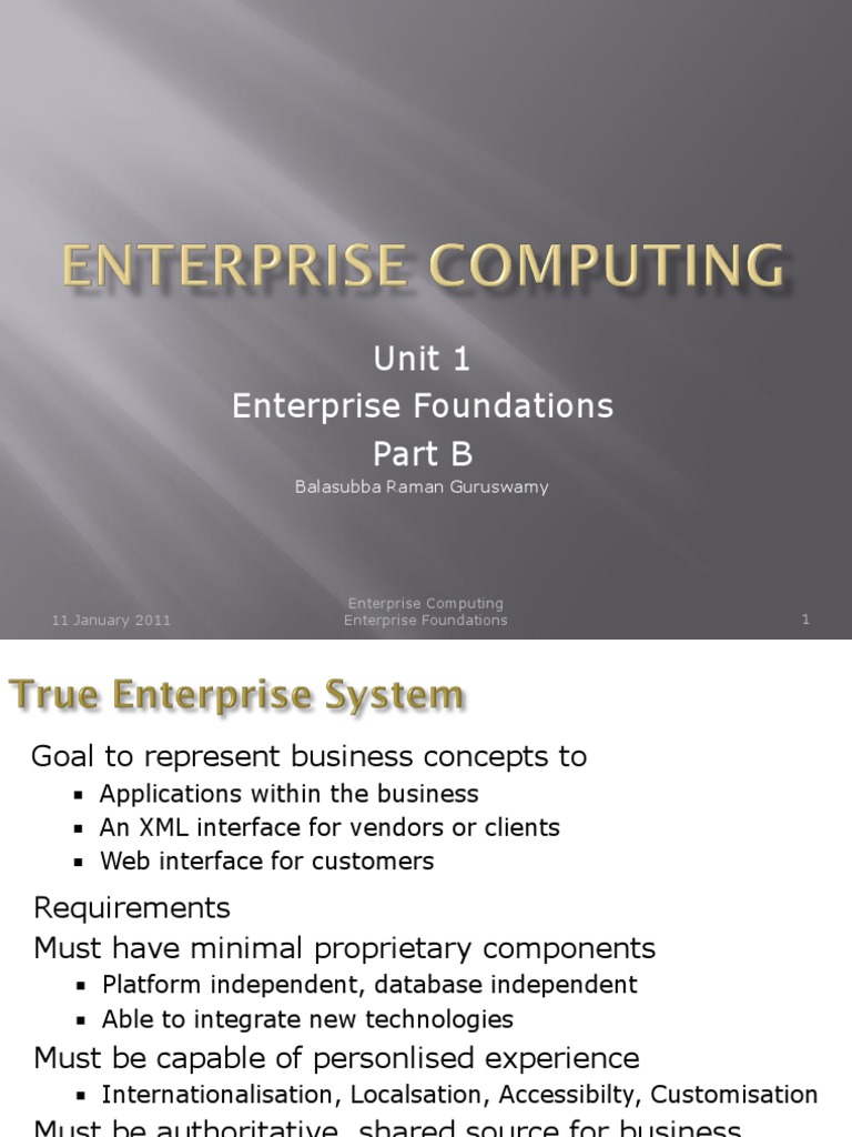 EC-Unit 1B Enterprise Foundations | PDF | Sql | Databases