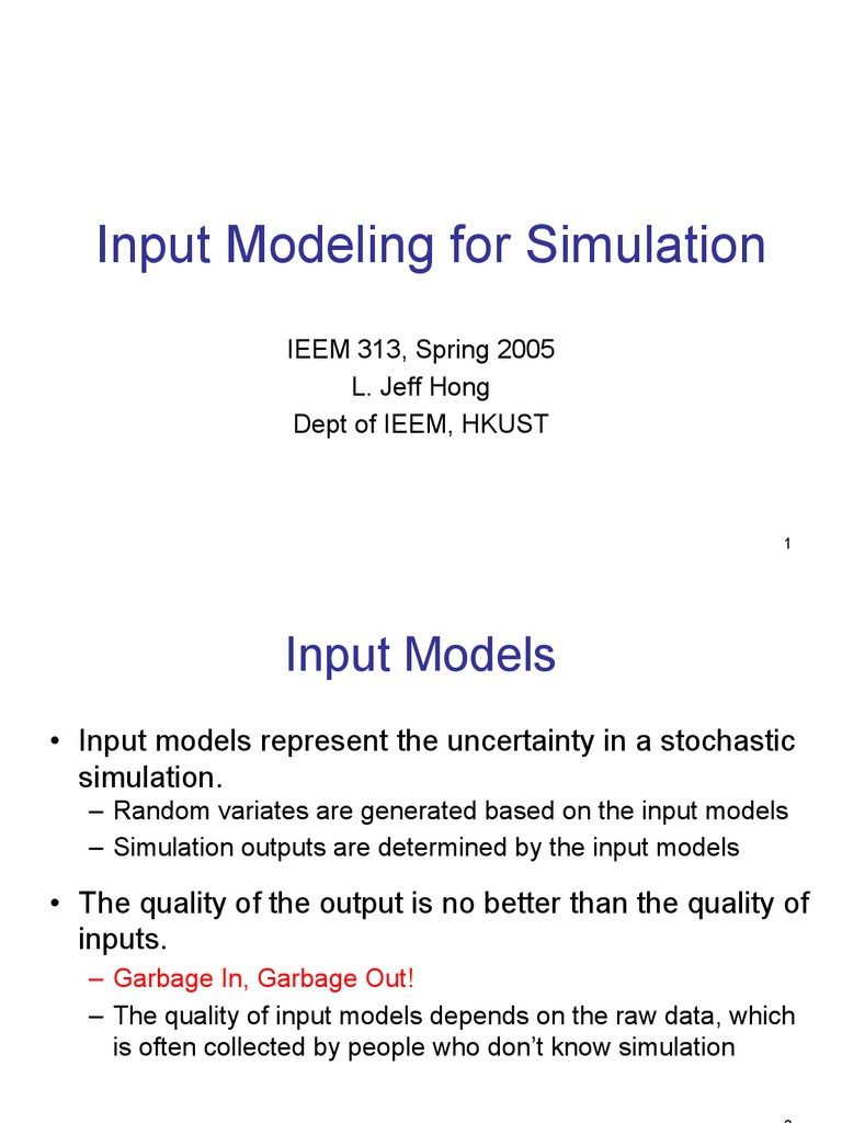 Input Modeling For Simulation | PDF | Goodness Of Fit | Chi Squared Distribution