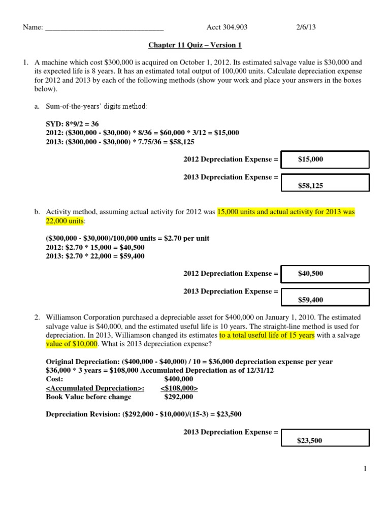 Depreciation Methods and Calculations | PDF | Depreciation | Financial ...