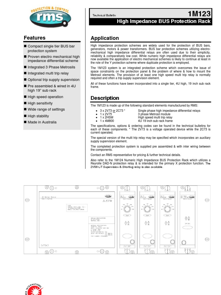 Features Application: High Impedance BUS Protection Rack | PDF | Relay ...