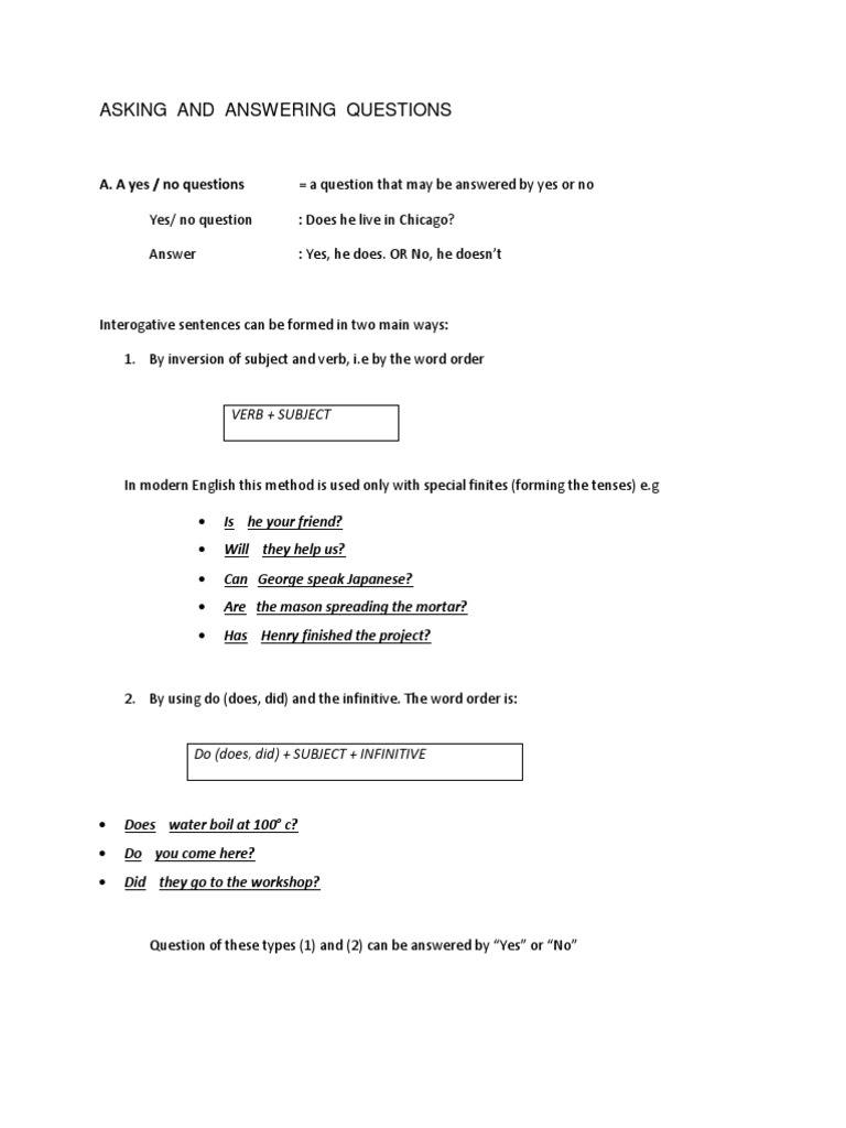 Asking and Answering Questions Display | PDF | Foreign Language Studies
