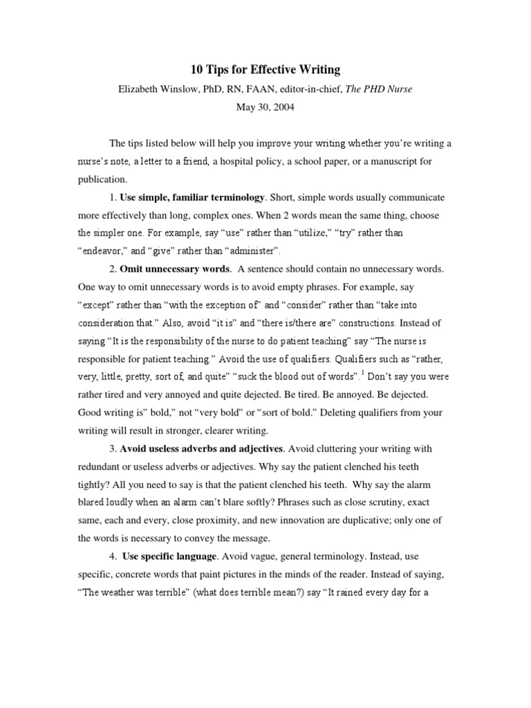 10 Tips For Effective Writing | PDF | Linguistic Typology | Cognitive ...