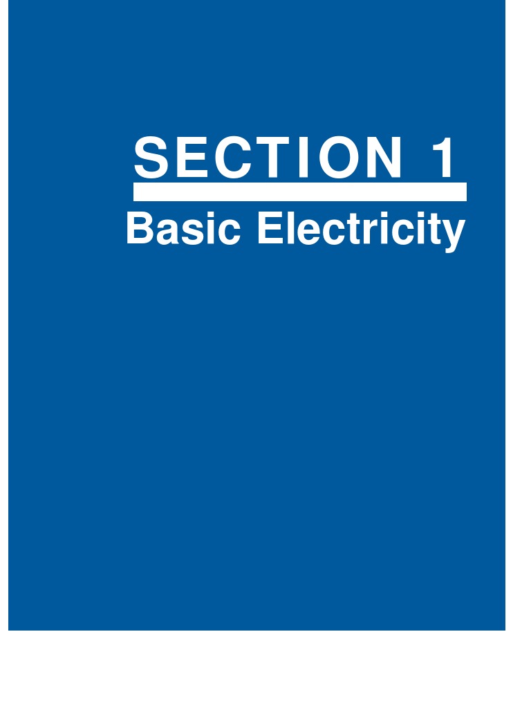 Section 1: Basic Electricity | PDF | Electric Charge | Atoms
