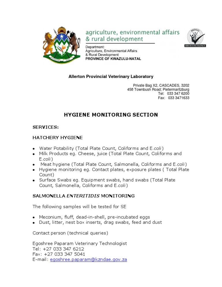 Hygiene Monitoring Services Overview | PDF