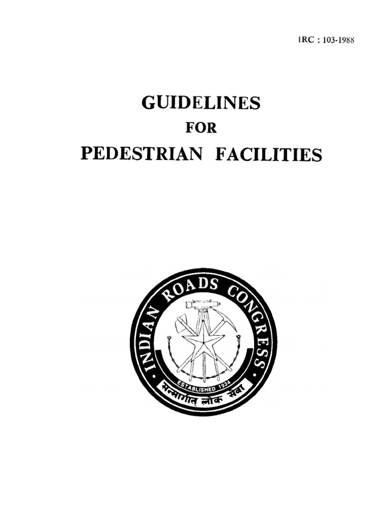 Irc 103-1988 | PDF | Pedestrian Crossing | Traffic