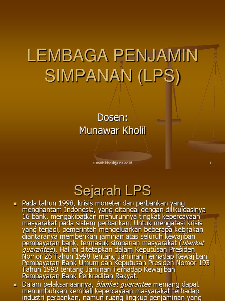 Lembaga Penjamin Simpanan Lps | PDF | Bisnis