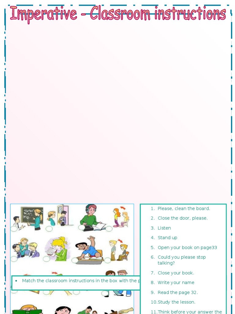 Classroom Instructions: The Imperative Can Be Used in Different ...