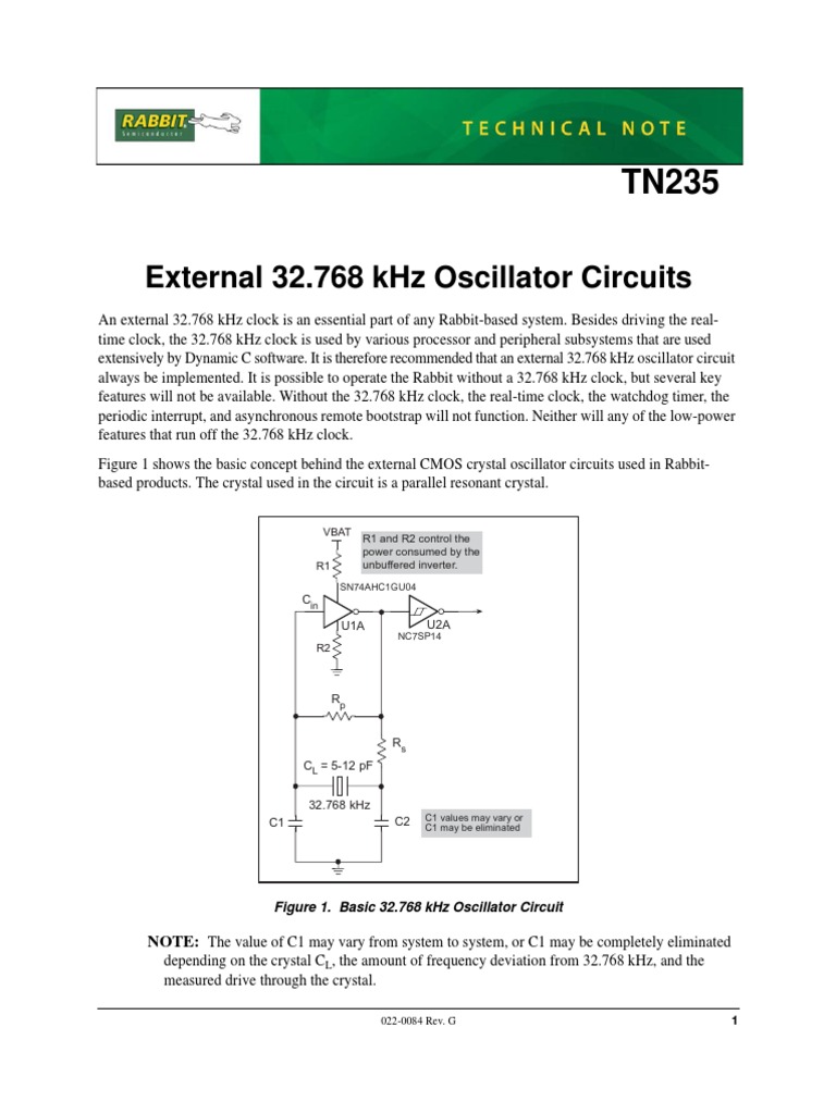 Rabbit Microprocessor Oscillator Guide | PDF | Capacitor | Electronic ...