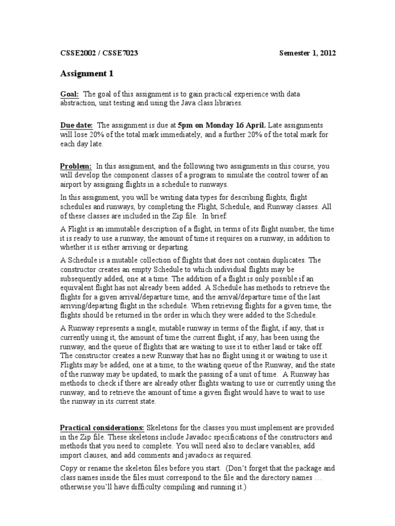 Assignment 1 Pdf Class Computer Programming Constructor Object Oriented Programming