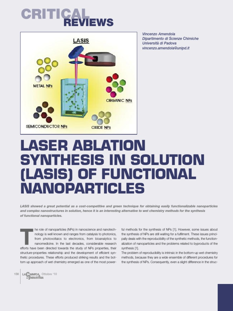Laser Ablation Synthesis in Solution Lasis of Functional Nanoparticles | PDF | Nanoparticle | Laser