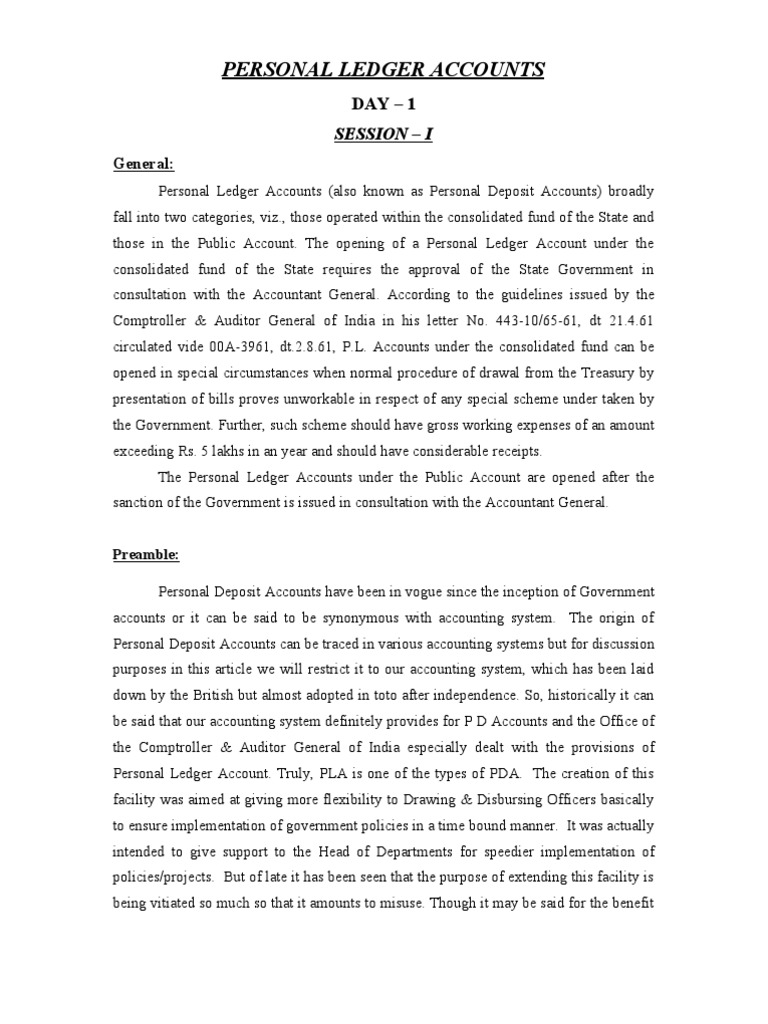 Understanding Personal Ledger Accounts | PDF | Debits And Credits ...