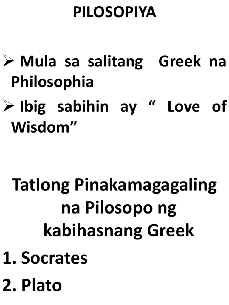 Mga Pilosopiya | PDF