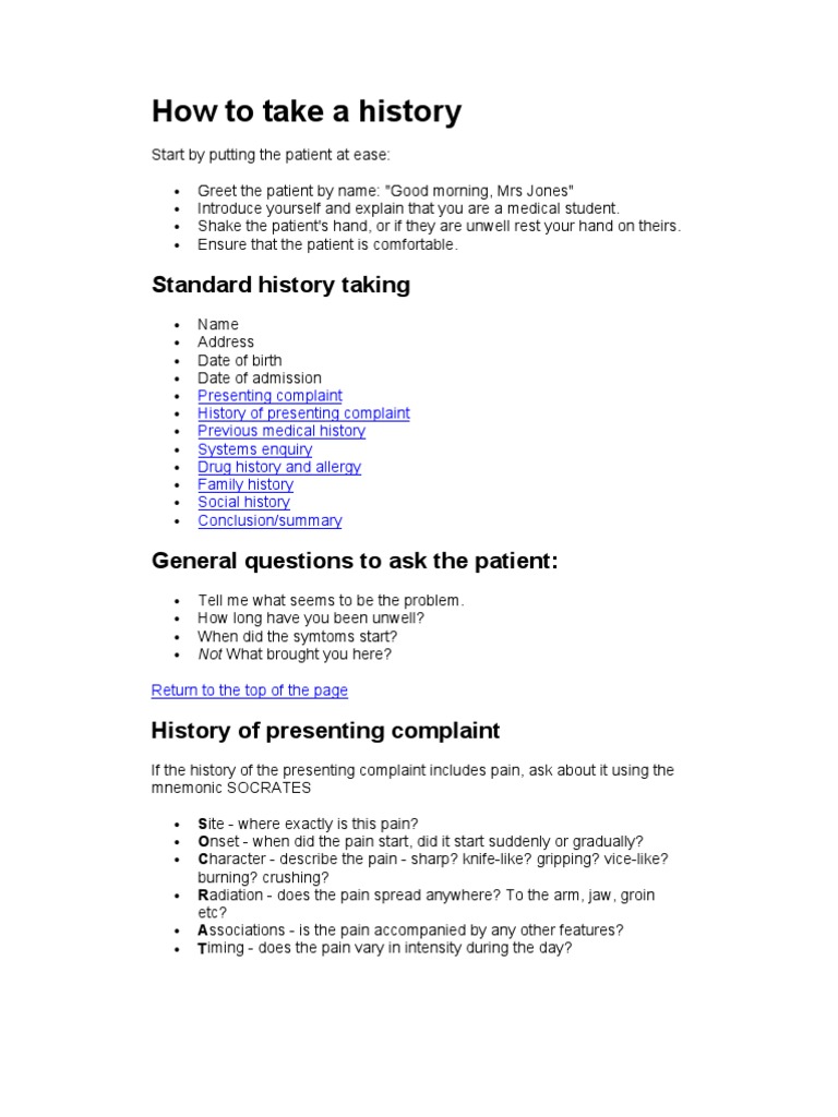 History Taking | PDF