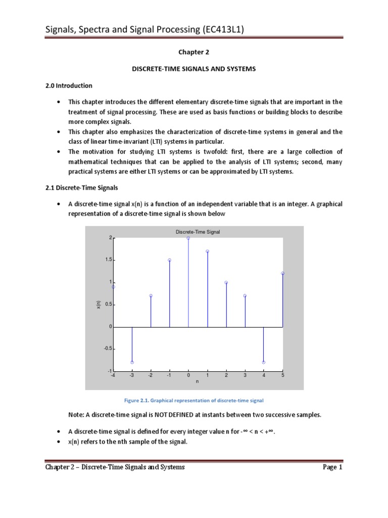 Discrete-Time Signals Overview | PDF | Convolution | Signal (Electrical ...
