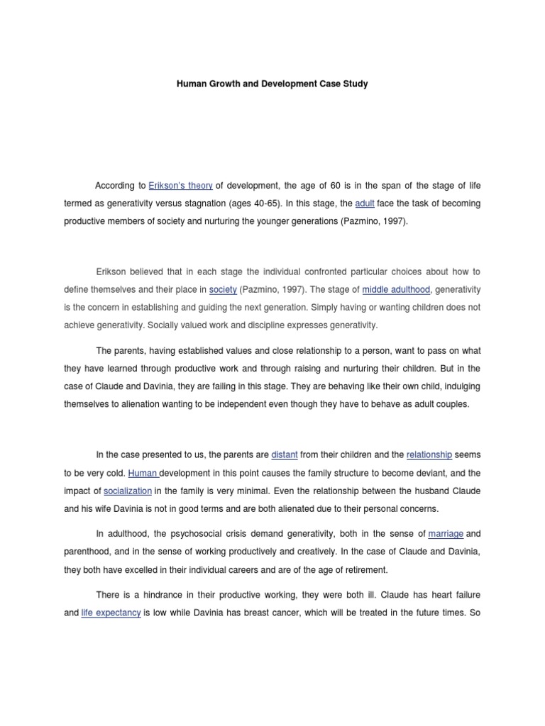 Human Growth and Development Case Study | PDF | Developmental ...
