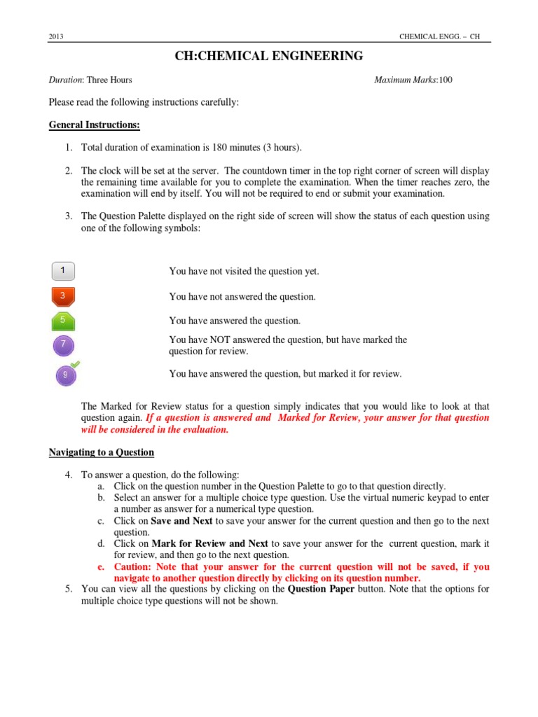 GATE Chemical Question Paper 2013 PDF | PDF