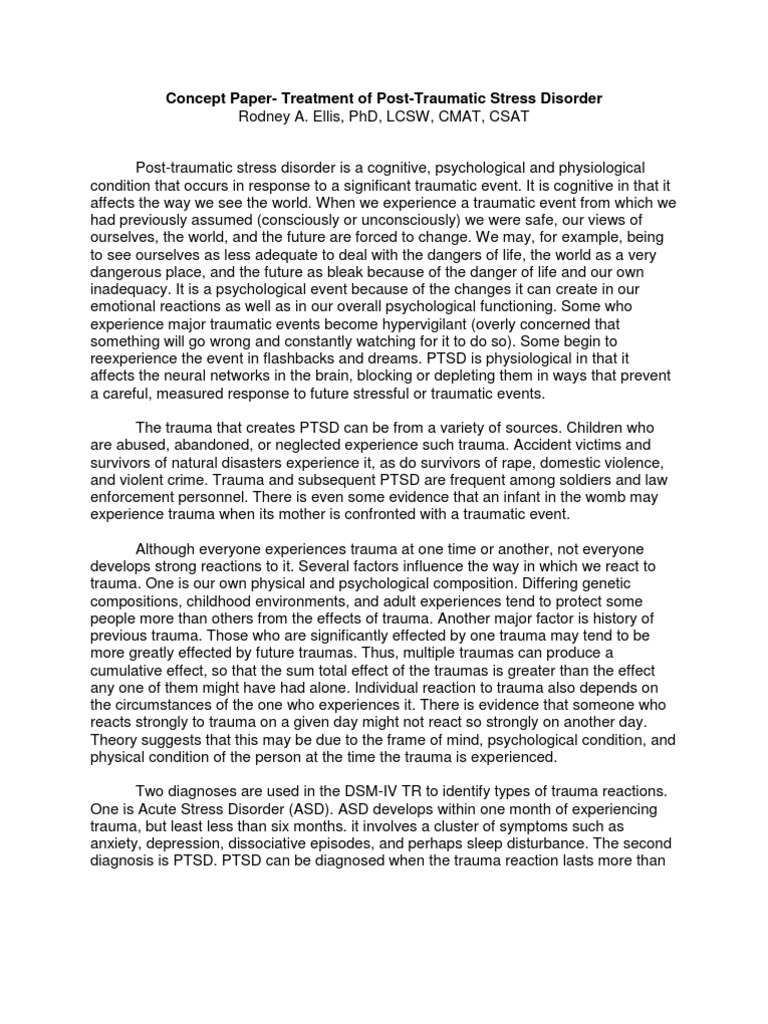 Trauma Concept Paper | PDF | Psychological Trauma | Posttraumatic ...