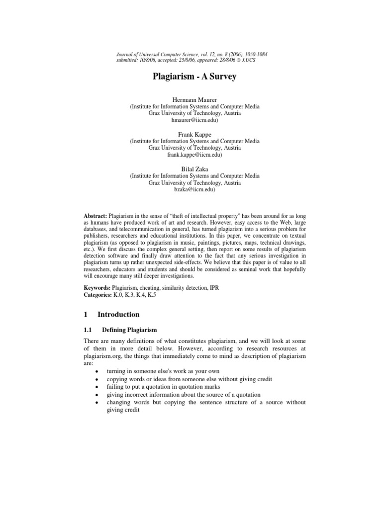 Plagiarism Survey | PDF | Turnitin | Plagiarism