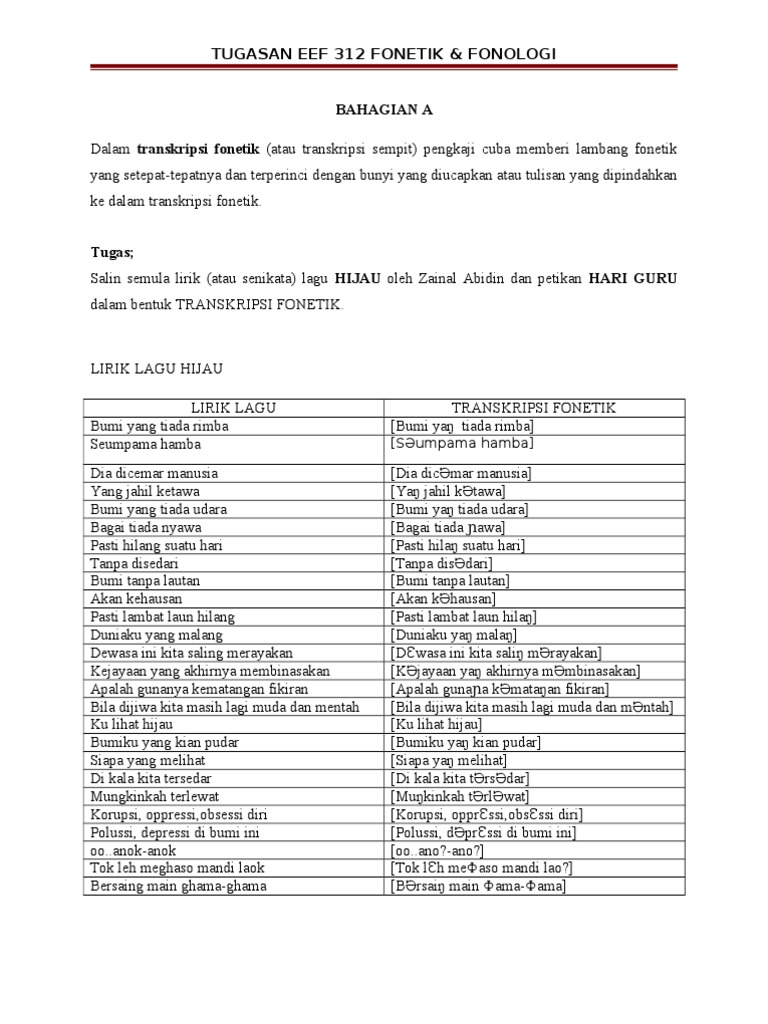 Assignment Fonetik | PDF