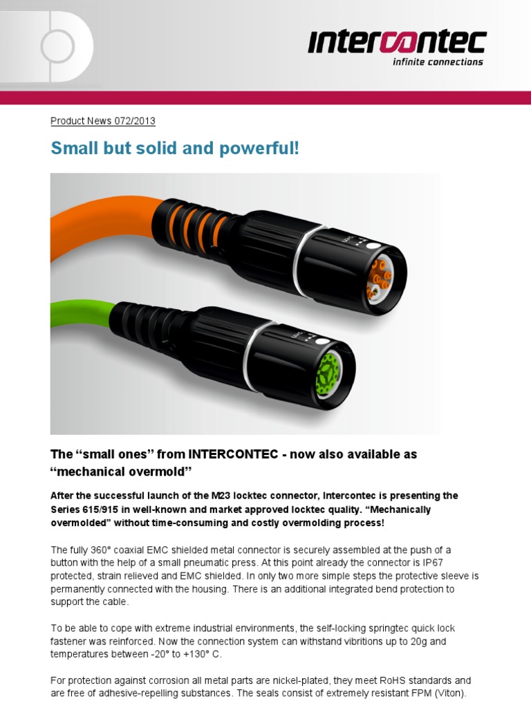 Intercontec Locktec Series 615/915 Launch | PDF