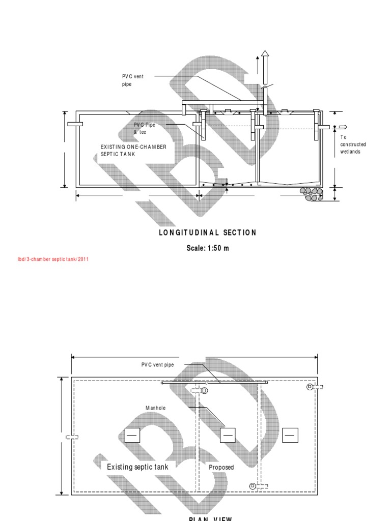 3-Chamber Septic Tank Design Details | PDF