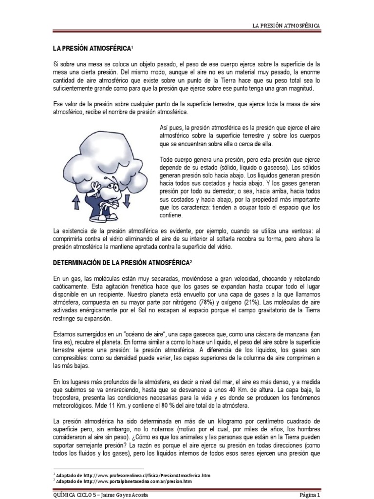Presión Atmosférica y Altitud | PDF | Atmósfera | Presión atmosférica