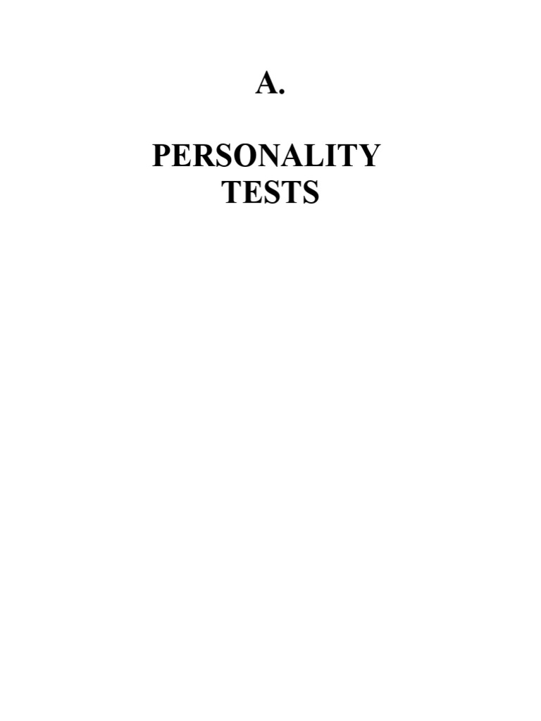 Personality Tests | PDF | Applied Psychology | Psychology