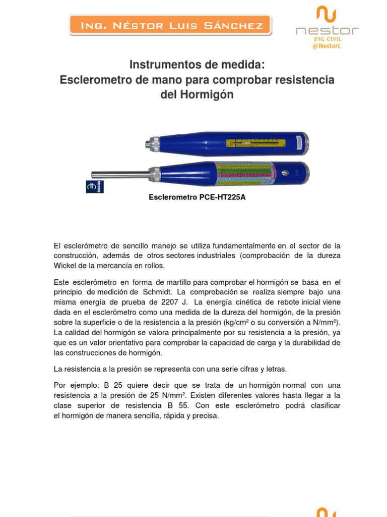 Esclerómetro para Medir Hormigón | PDF