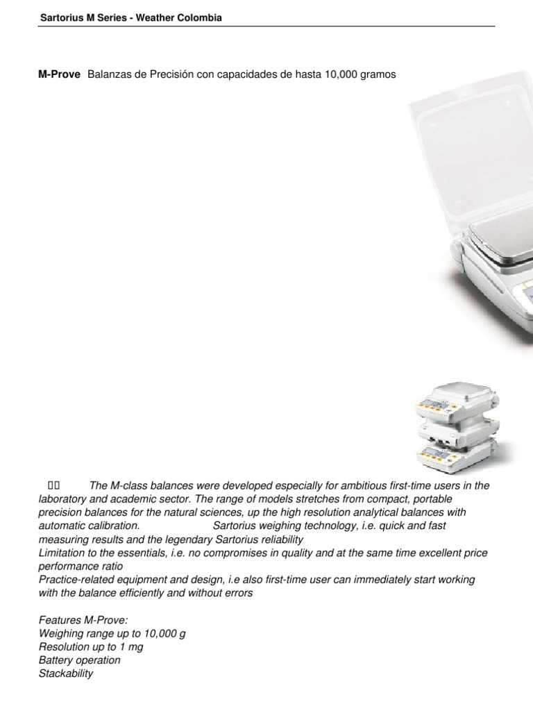 Sartorius M Series | PDF | Balanza | Calibración