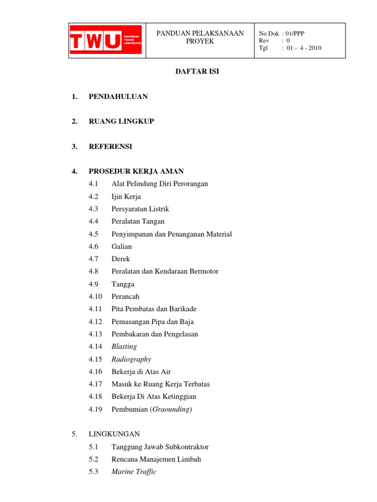 Panduan k3ll Proyek | PDF | Teknologi & Rekayasa