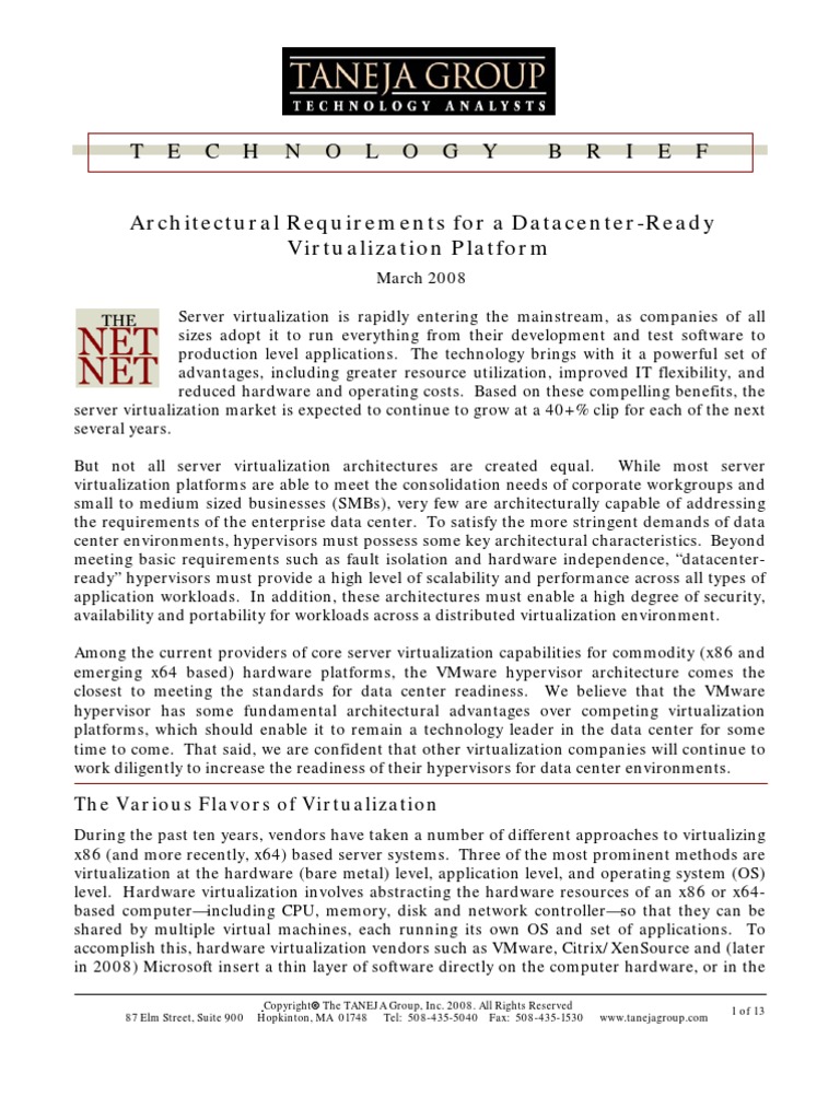 Teneja Group Report | PDF | Hyper V | Virtual Machine