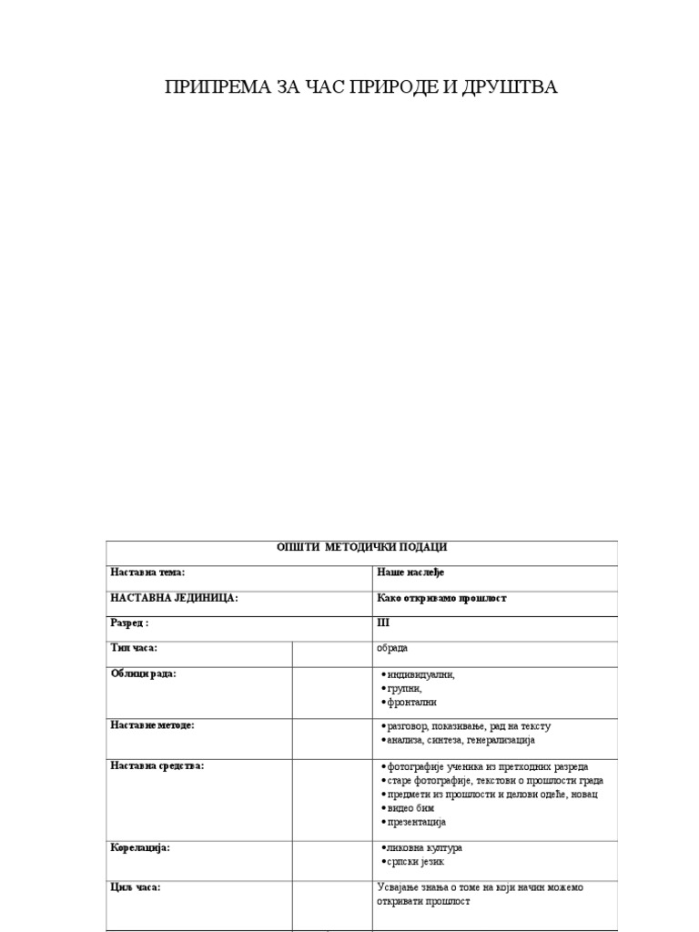 Priprema Priroda I Drustvo "Naše Nasledje" | PDF