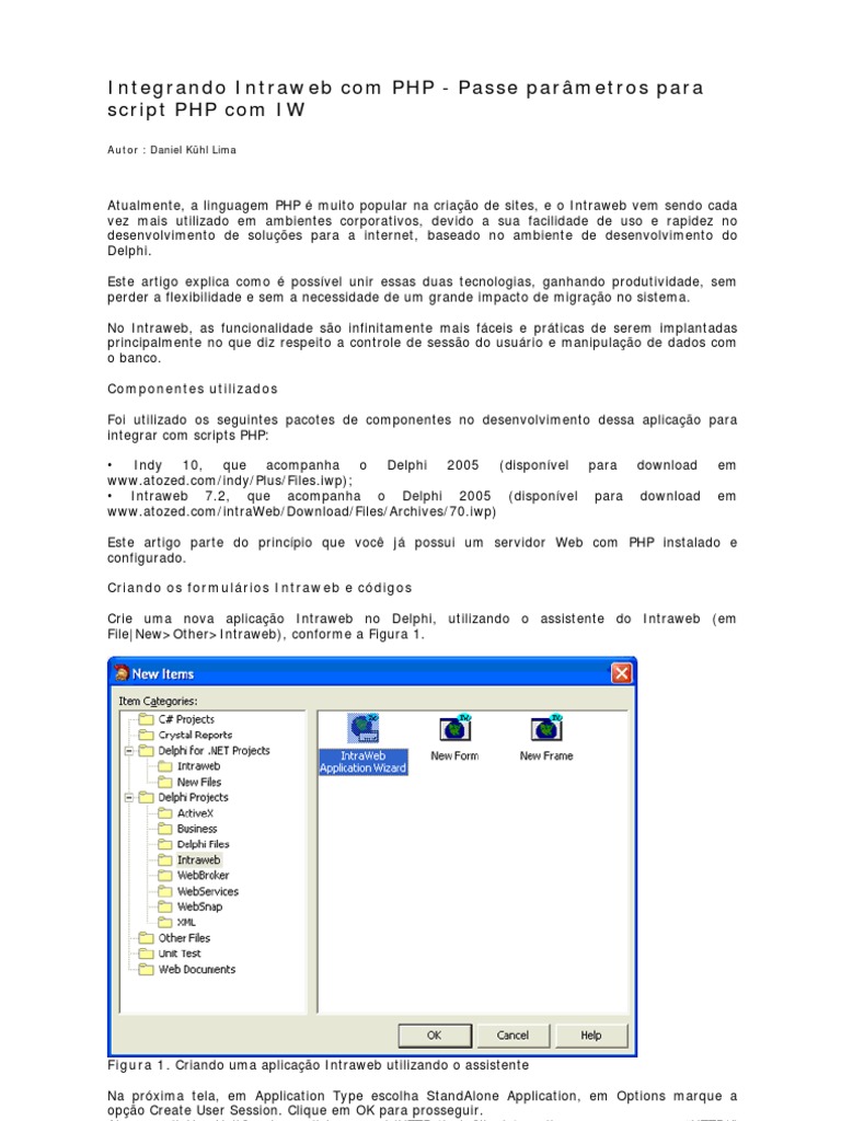 Clube Delphi Integrando Intraweb Com Php Pdf Php Linguagem De