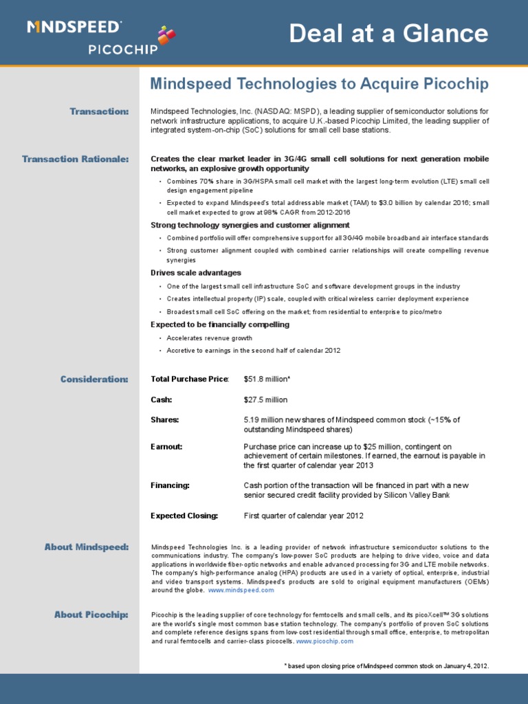 Acquisition Fact Sheet | PDF | 4 G | Telecommunications Engineering