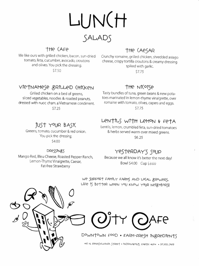 City Cafe Lunch Menu | PDF