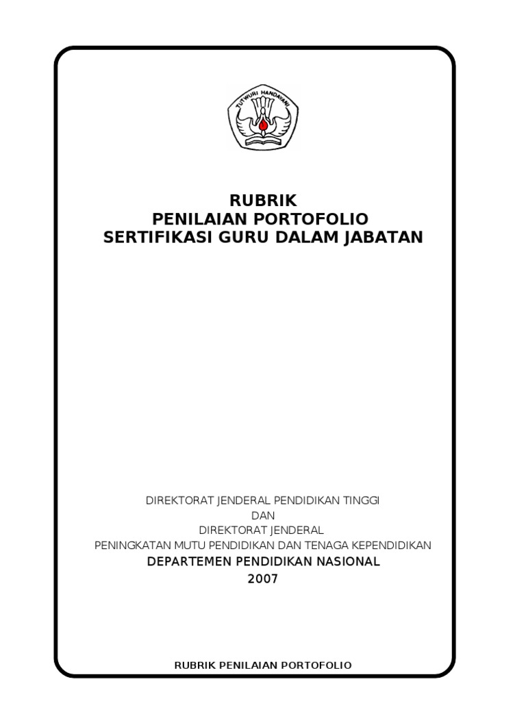 Rubrik Penilaian Portofolio | PDF