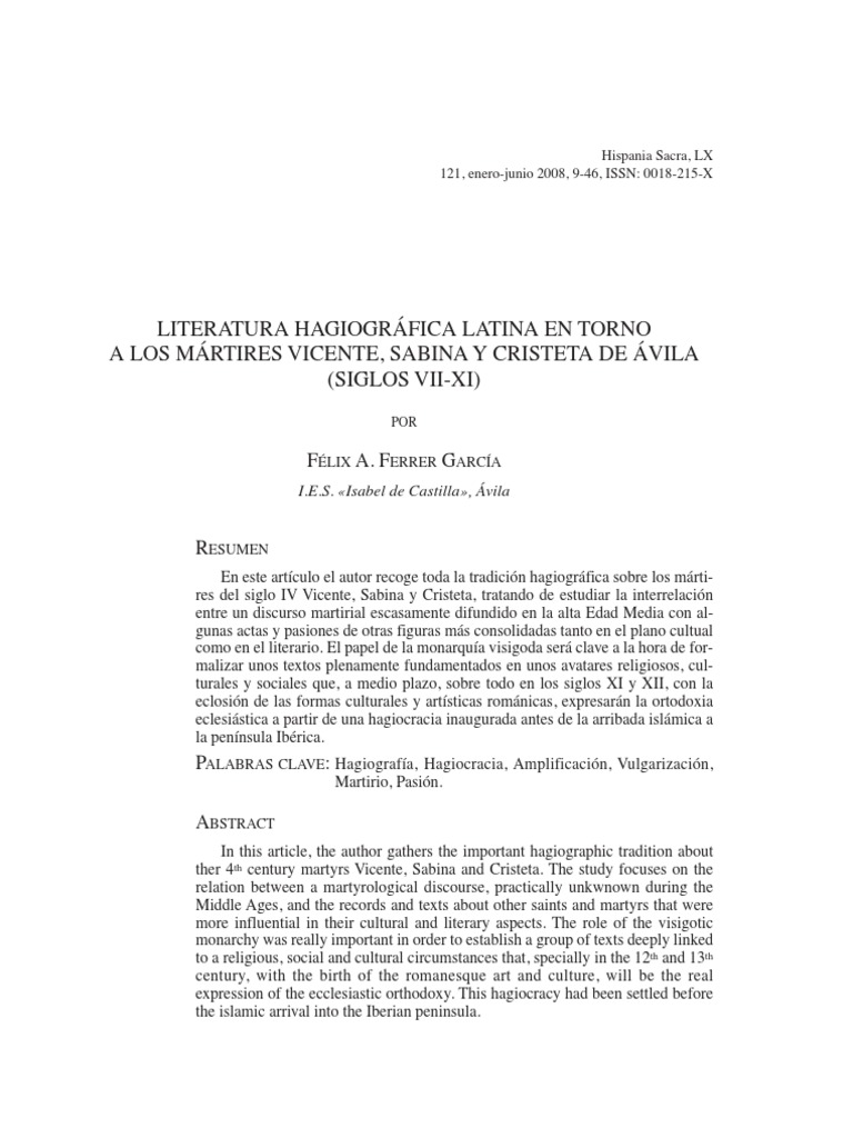 Hagiografía Medieval | PDF | Santo | Misa (liturgia)