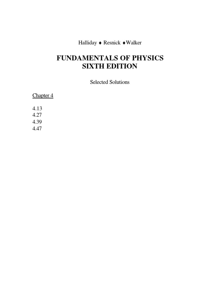 Fundamentals of Physics Sixth Edition: Halliday Resnick Walker | PDF | Euclidean Vector | Velocity