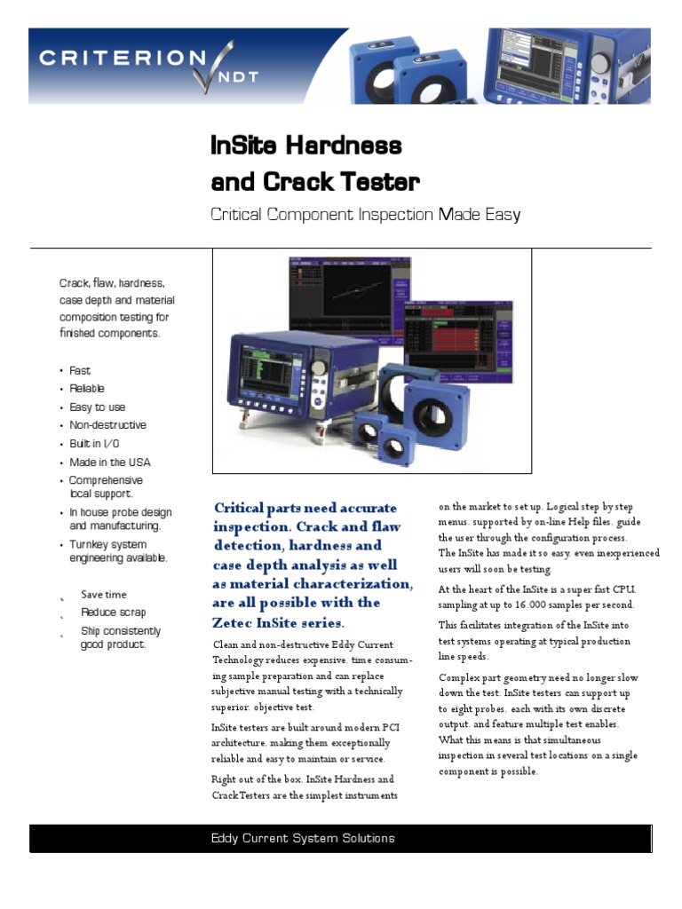InSite Hardness and Crack Tester | PDF | Software Testing | Central ...