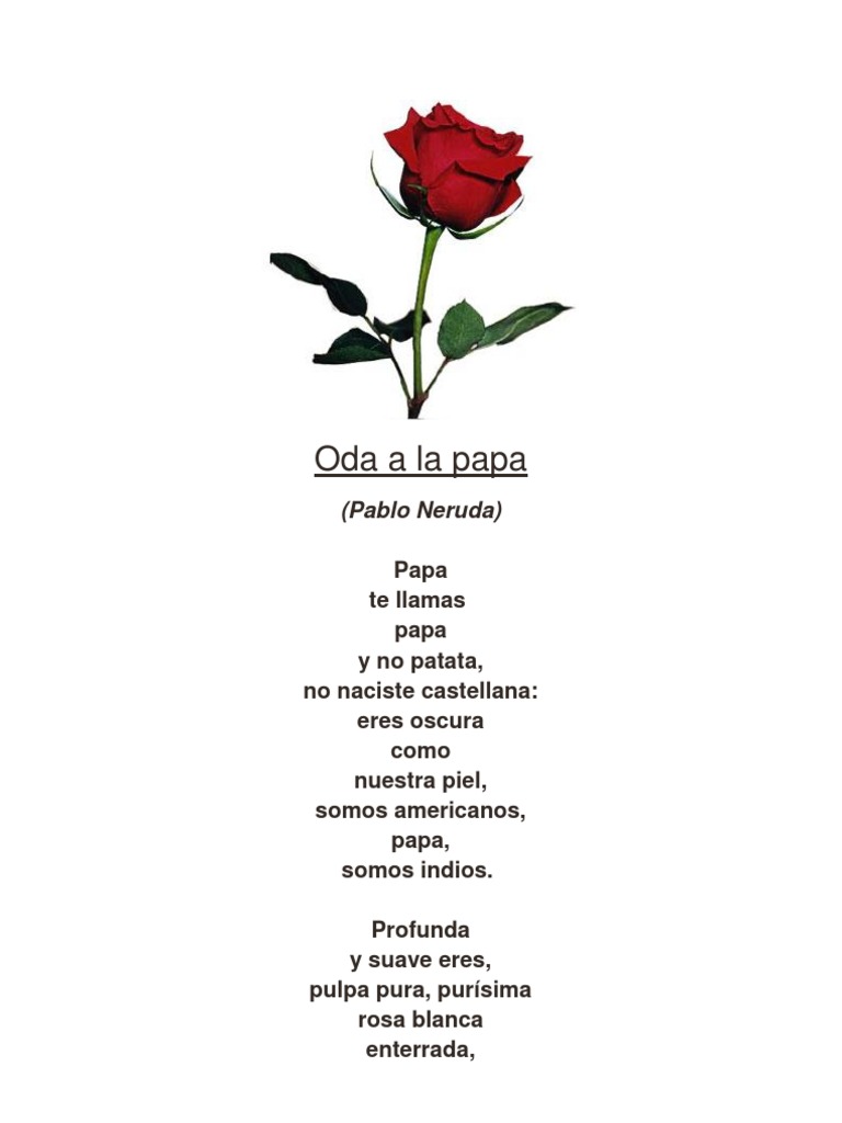 Oda A La Papa Pablo Neruda | PDF