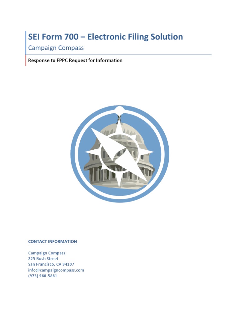 SEI Form 700 - Electronic Filing Solution: Campaign Compass | PDF ...