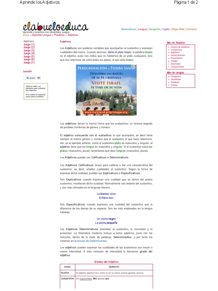 Adjetivos PDF | PDF | Adjetivo | Palabra