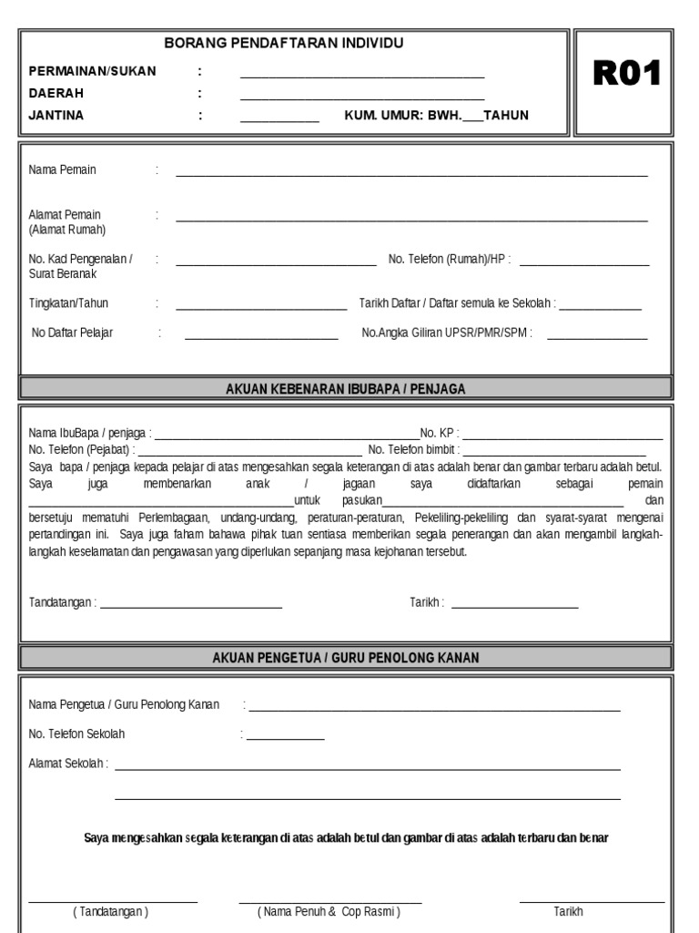 Borang R1 | PDF