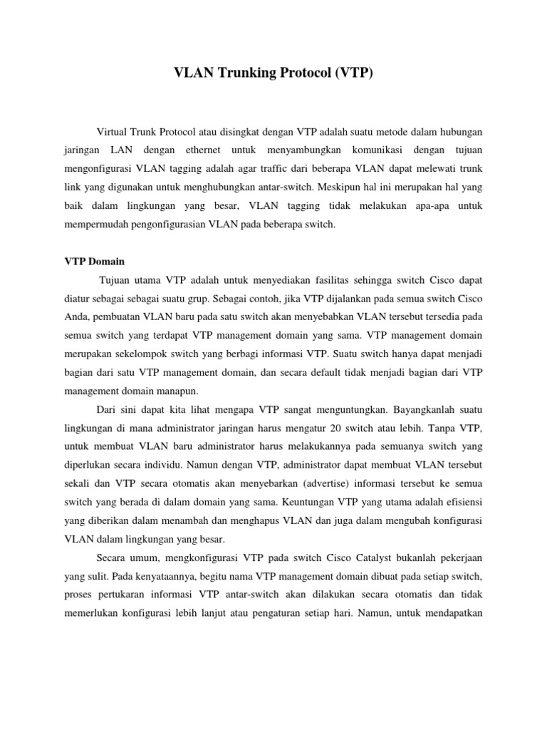 VLAN Trunking Protocol | PDF | Komputer