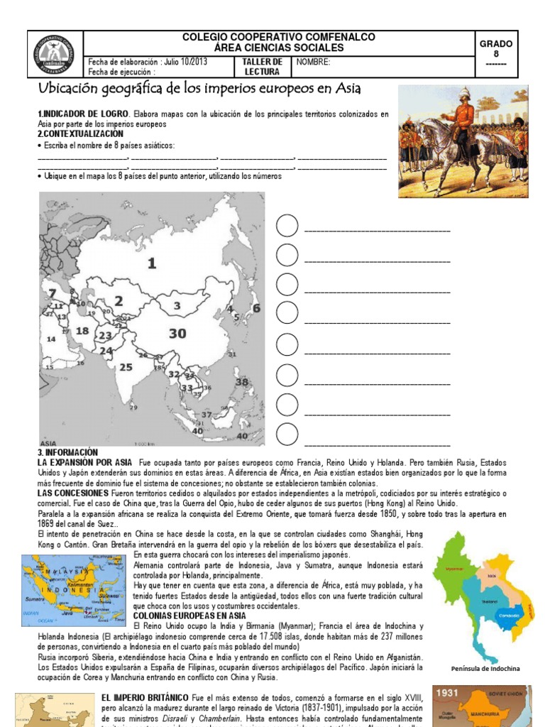 Taller de Lectura Imperios Asia | PDF | Asia | Imperio Británico