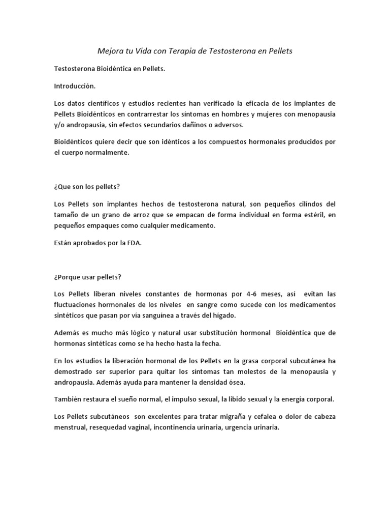 Testosterona Bioidéntica en Pellets | Descargar gratis PDF ...